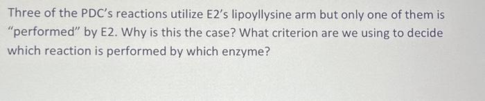 Solved Three of the PDC's reactions utilize E2's | Chegg.com