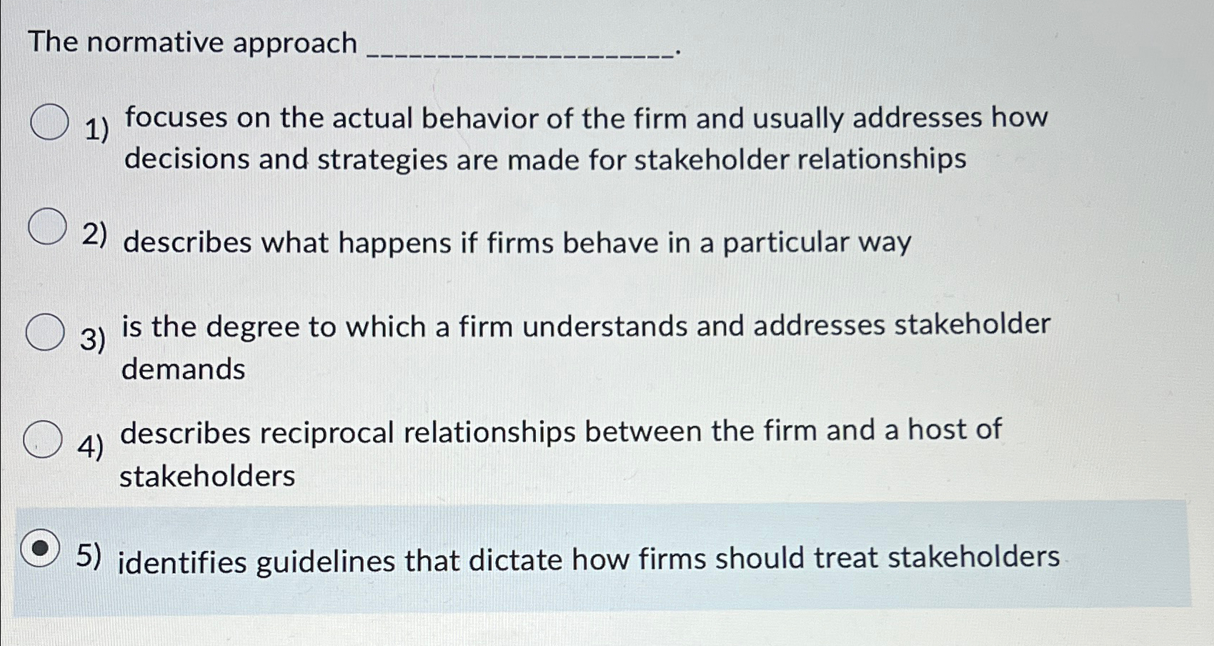 Solved The normative approachfocuses on the actual behavior | Chegg.com