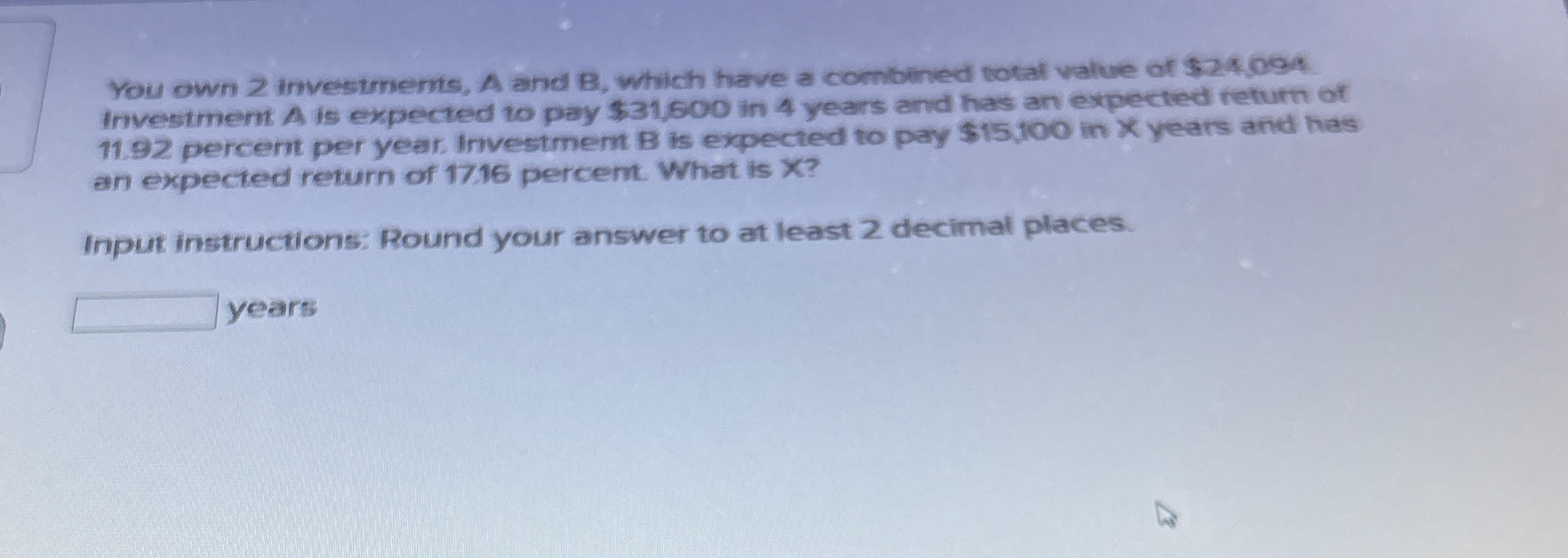 Solved You own 2 ﻿irvesurnerms, A and B, ﻿which harve a | Chegg.com