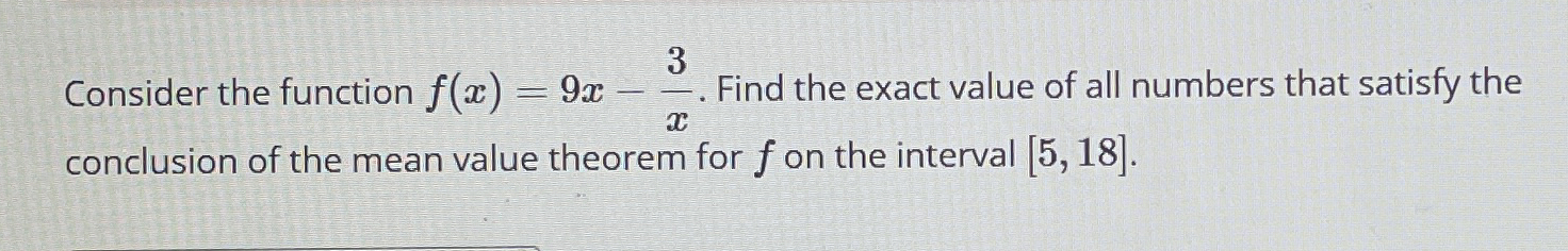 Solved Consider the function f(x)=9x-3x. ﻿Find the exact | Chegg.com