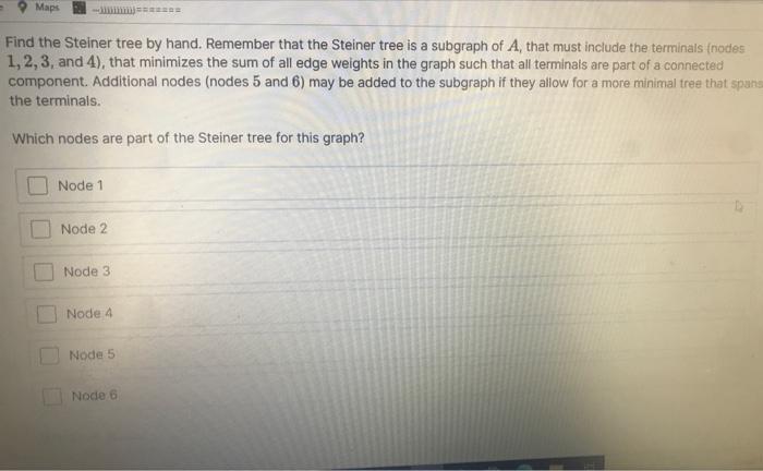 Solved Steiner graph example 1 point possible (graded) | Chegg.com