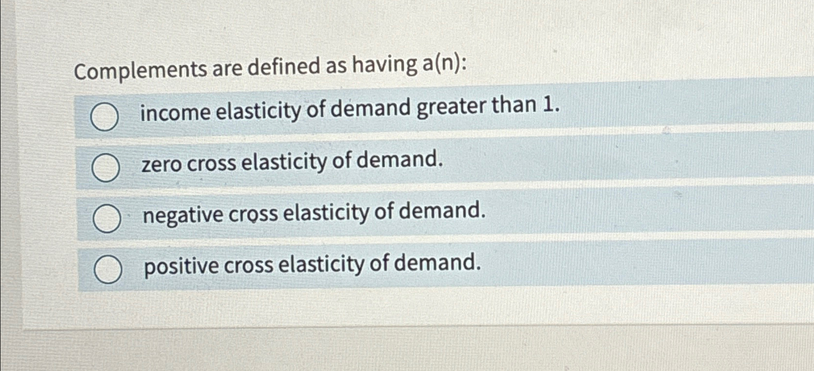 Solved Complements are defined as having a(n) ﻿:income | Chegg.com