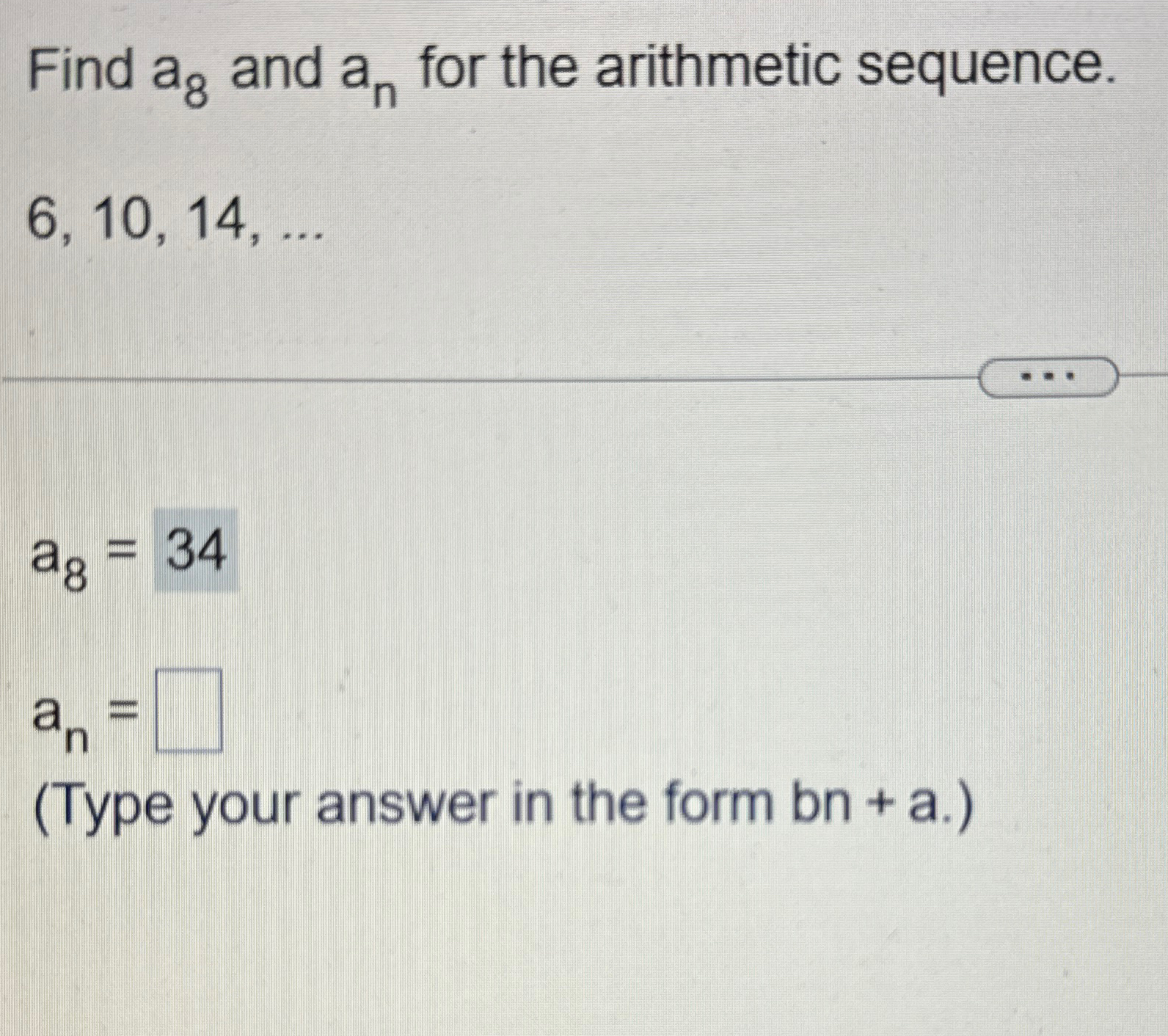 Solved Find a8 ﻿and an ﻿for the arithmetic | Chegg.com