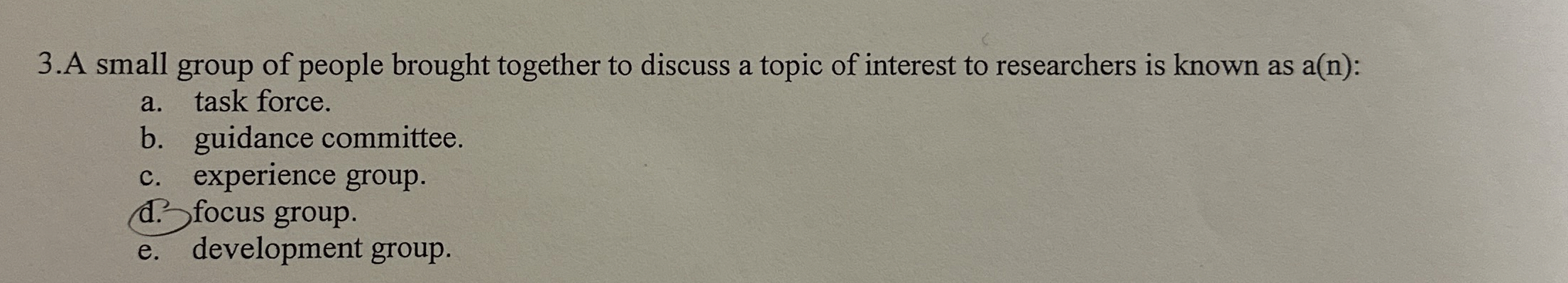 Solved 3.A small group of people brought together to discuss | Chegg.com