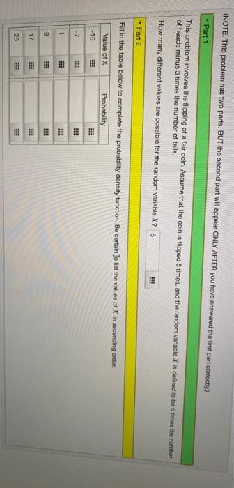 Solved (NOTE: This problem has two parts. BUT the second | Chegg.com