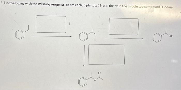 Solved Fill in the boxes with the missing reagents. ( 2 pts | Chegg.com