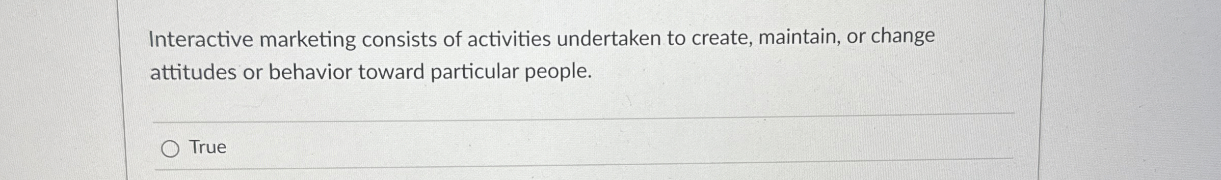 Solved Interactive marketing consists of activities | Chegg.com