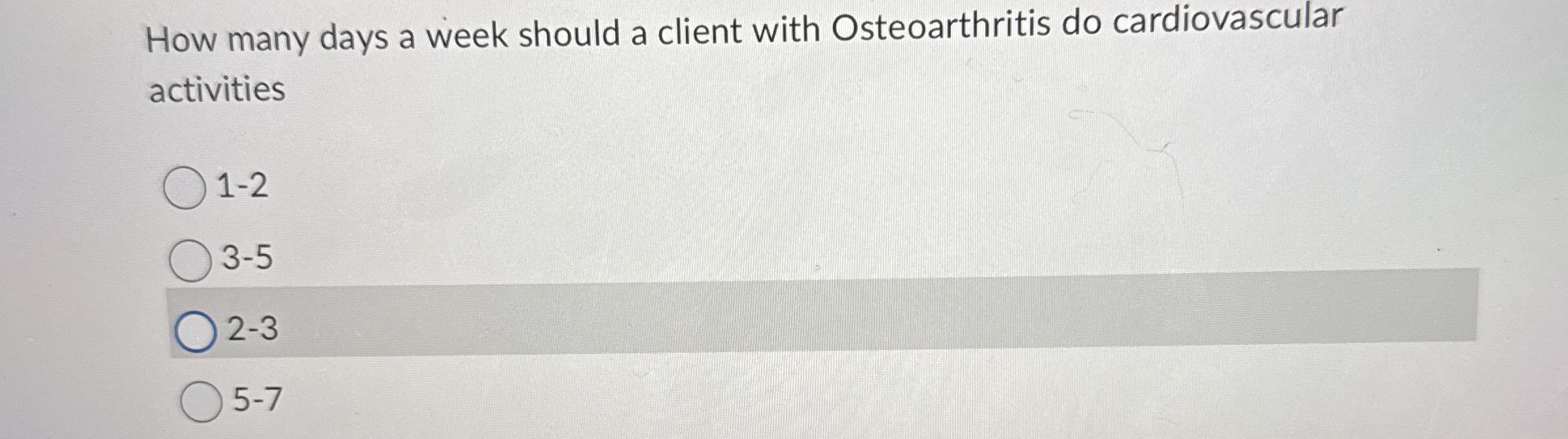 Solved How many days a week should a client with | Chegg.com