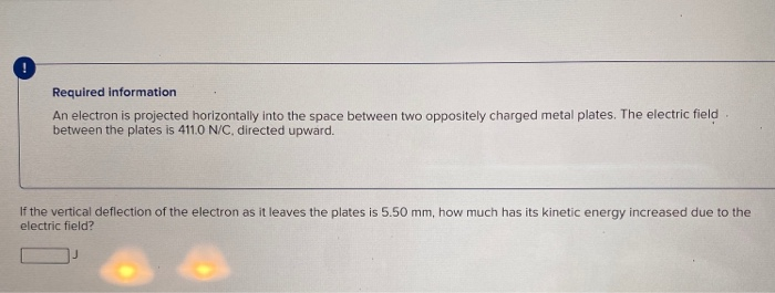 Solved ! Required information An electron is projected | Chegg.com