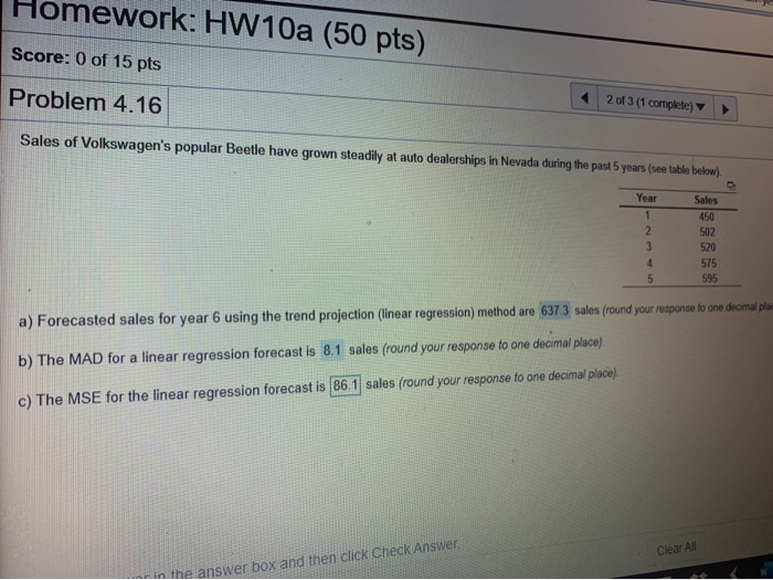 Solved what is The MSE for the linear regression forecast is | Chegg.com