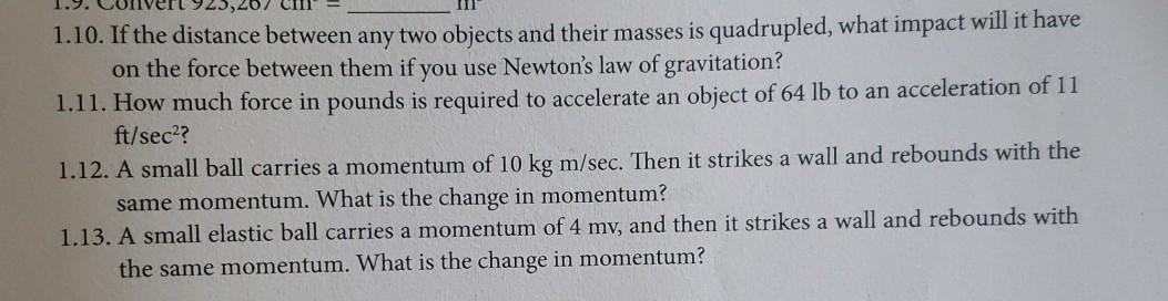 Solved 1.10. If the distance between any two objects and | Chegg.com