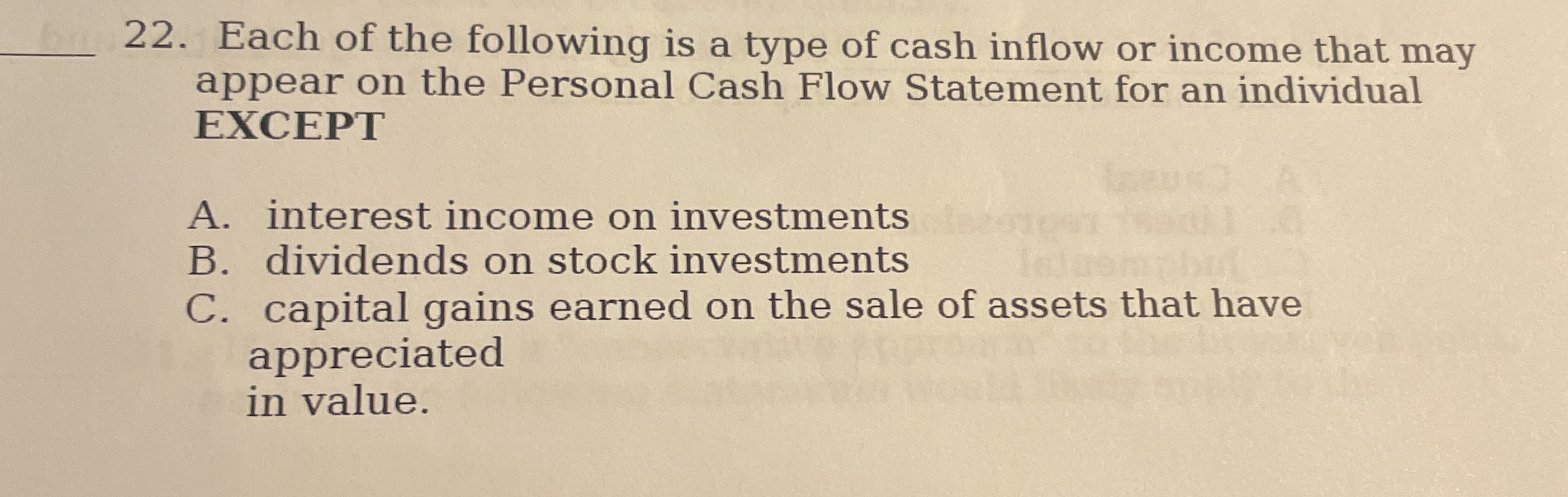 Solved Each of the following is a type of cash inflow or | Chegg.com