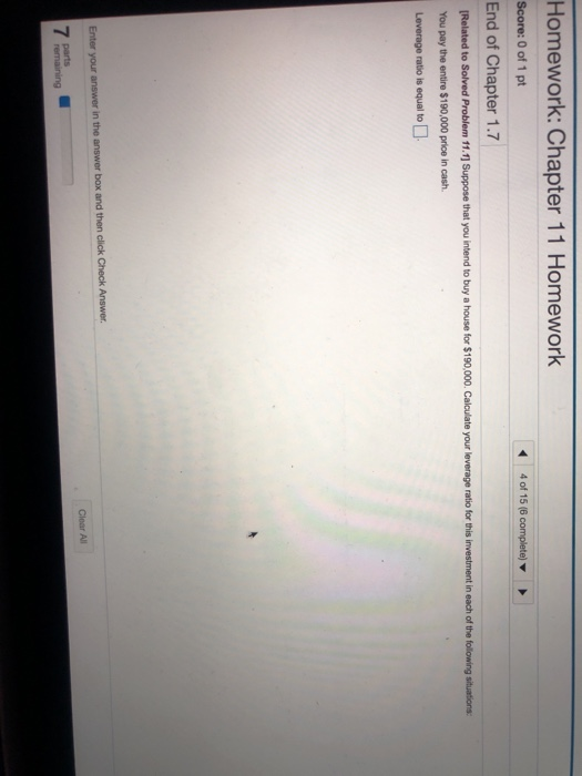 Solved Homework Chapter 11 Homework Score 0 Of 1 Pt End Of