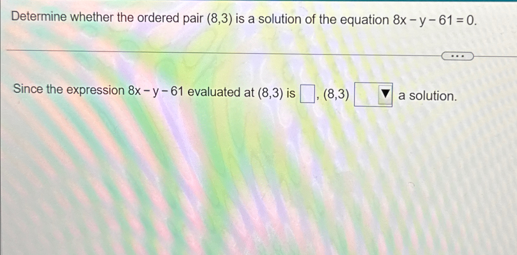 Solved Determine whether the ordered pair (8,3) ﻿is a | Chegg.com