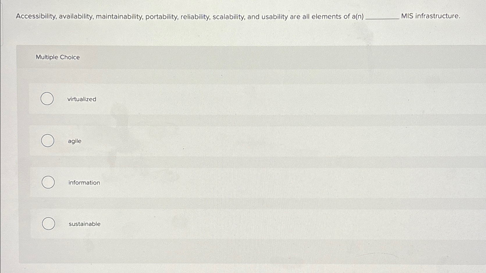 Solved Accessibility, availability, maintainability, | Chegg.com