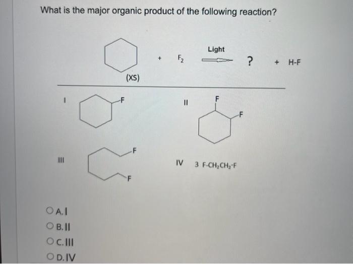 Solved What is the major organic product of the following | Chegg.com