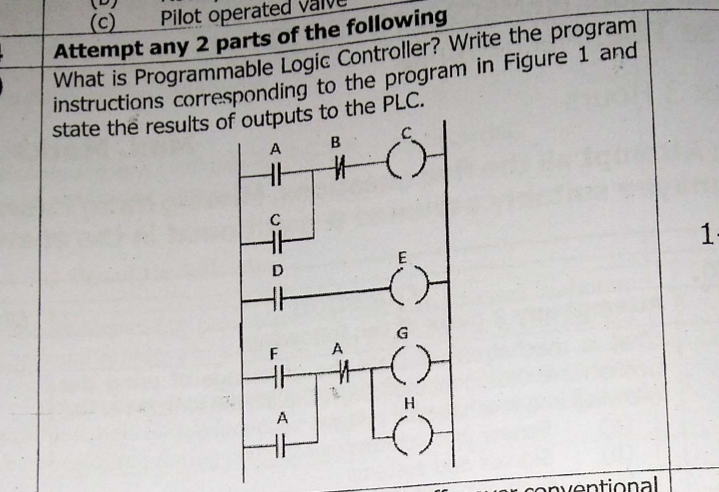 Solved (c) ﻿Pilot operated val the followingAttempt any 2 | Chegg.com