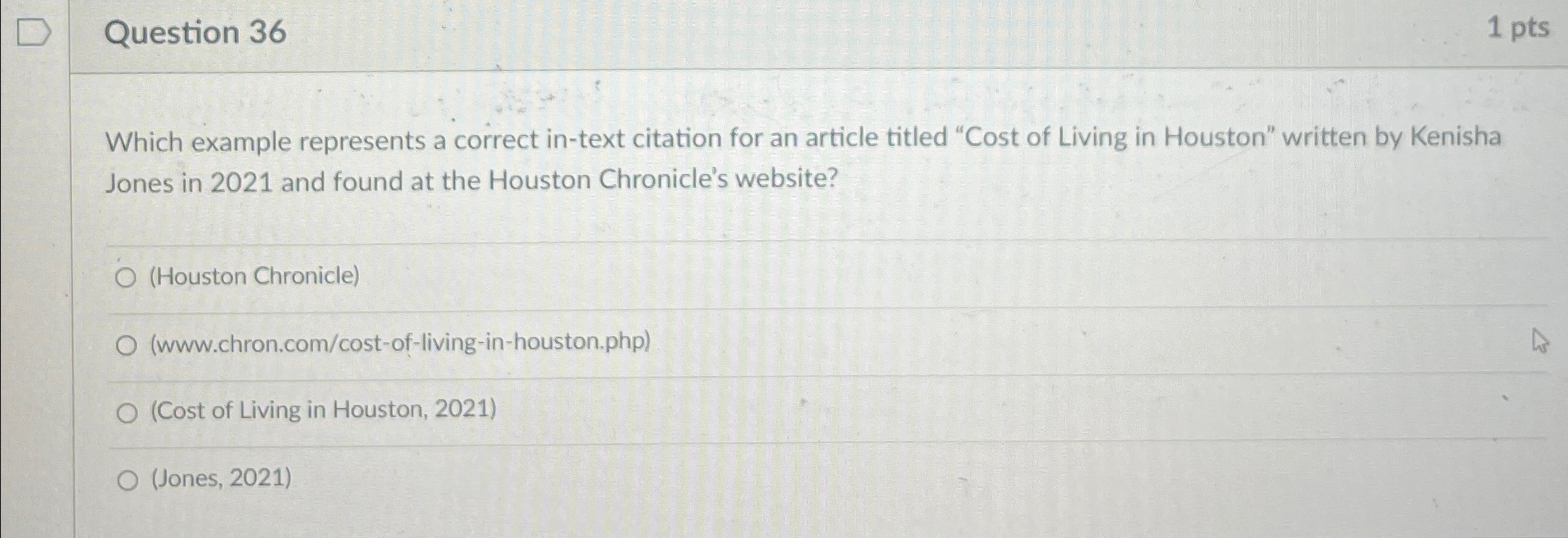 Solved Question 361 ptsWhich example represents a correct | Chegg.com Solved Question 361 ptsWhich example represents a correct | Chegg.com