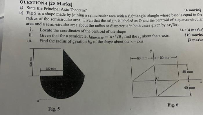 Solved QUESTION 4 [25 Marks] a) State the Principal Axis | Chegg.com