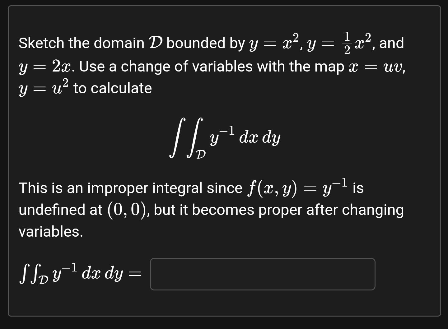 Solved Sketch the domain D bounded by y=x2,y=21x2, and y=2x. | Chegg.com