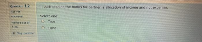 Solved in partnerships the bonus for partner is allocation | Chegg.com