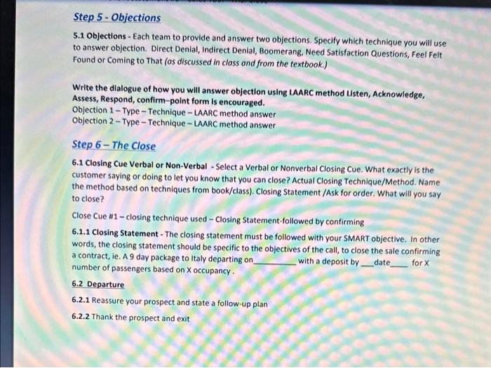Two Objections on Collette tracel company and answer | Chegg.com