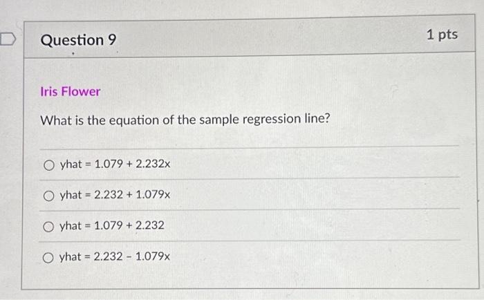 The Iris Flower Data Set at | Chegg.com