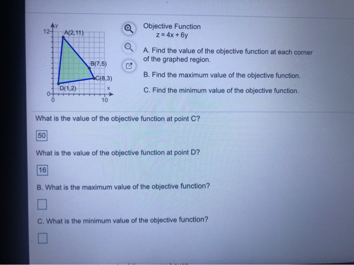Solved 12 A 2 11 Objective Function Z 4x 6y B 7 5 Ra A
