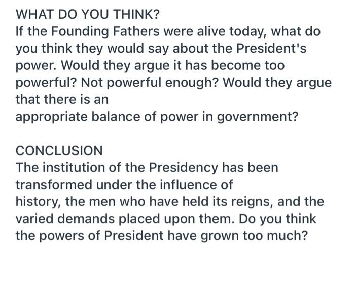 Solved WHAT DO YOU THINK? If the Founding Fathers were alive | Chegg.com