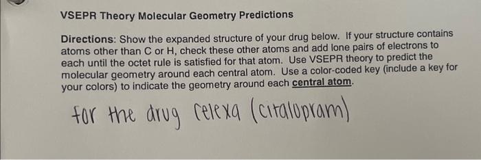 Solved VSEPR Theory Molecular Geometry Predictions | Chegg.com