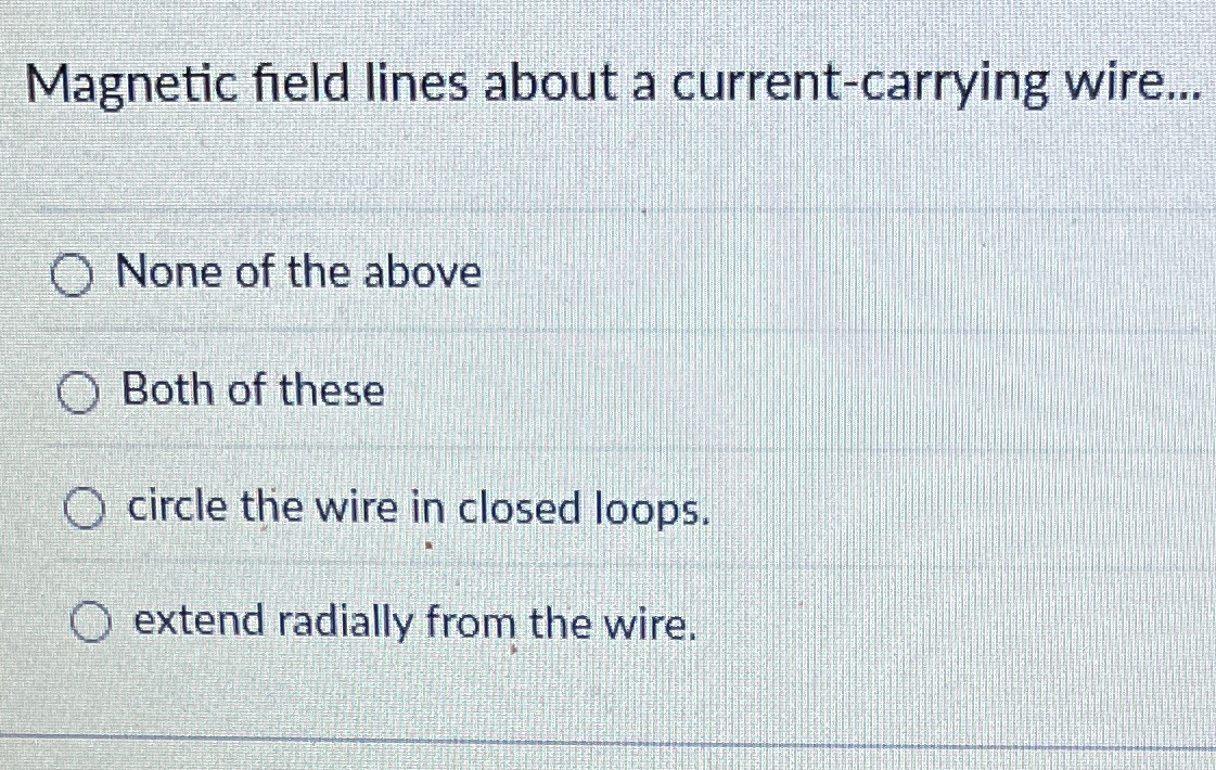 Solved Magnetic field lines about a current-carrying | Chegg.com
