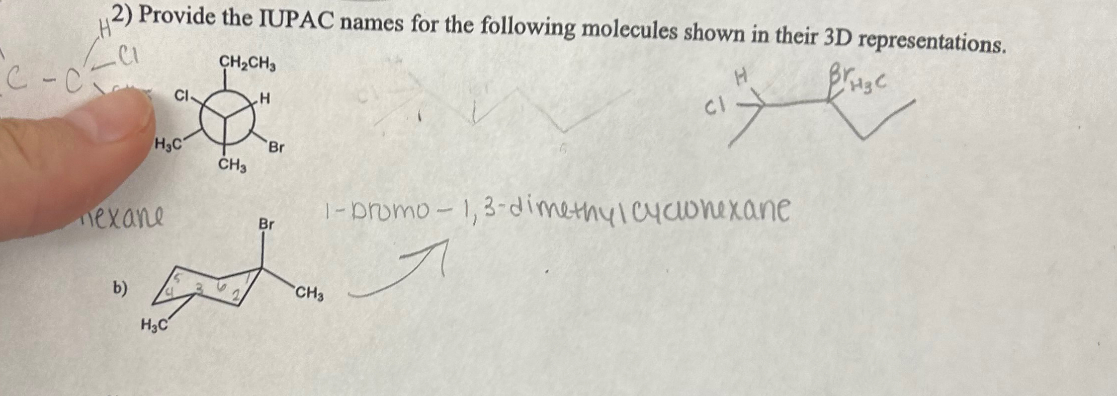 Solved Provide the IUPAC names for the following molecules | Chegg.com