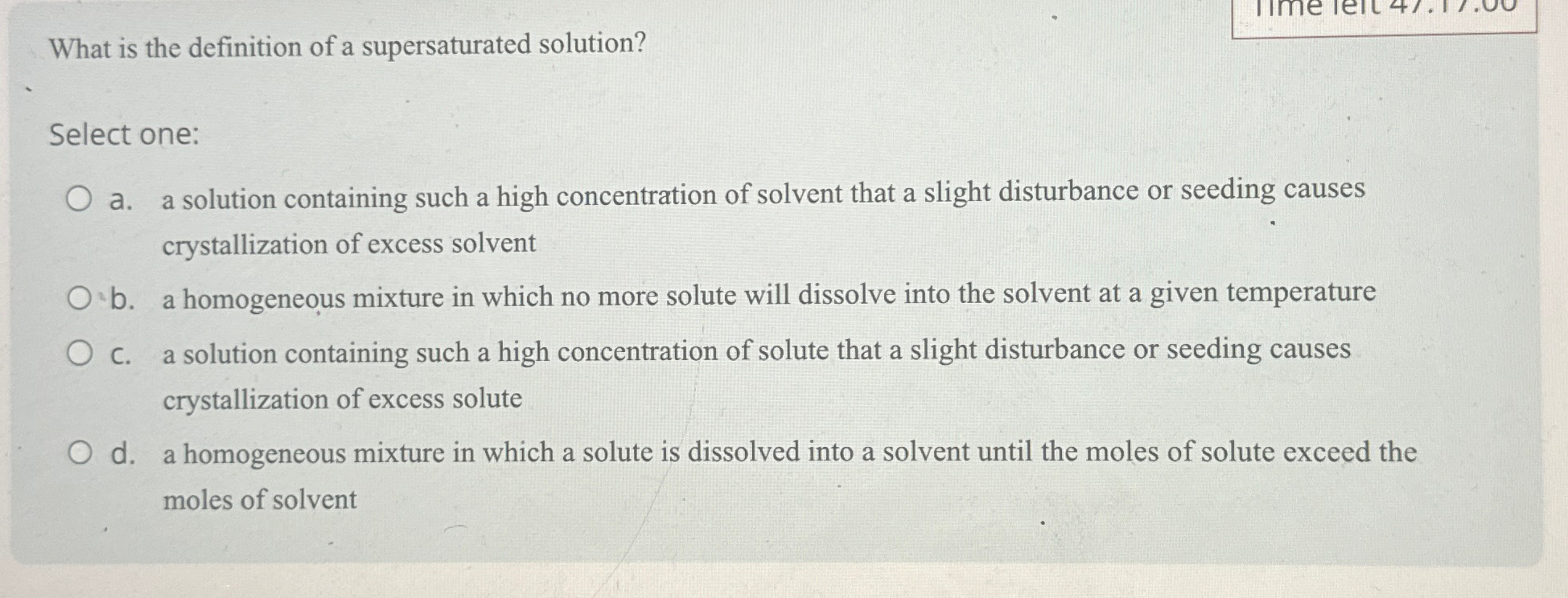 Solved What is the definition of a supersaturated | Chegg.com