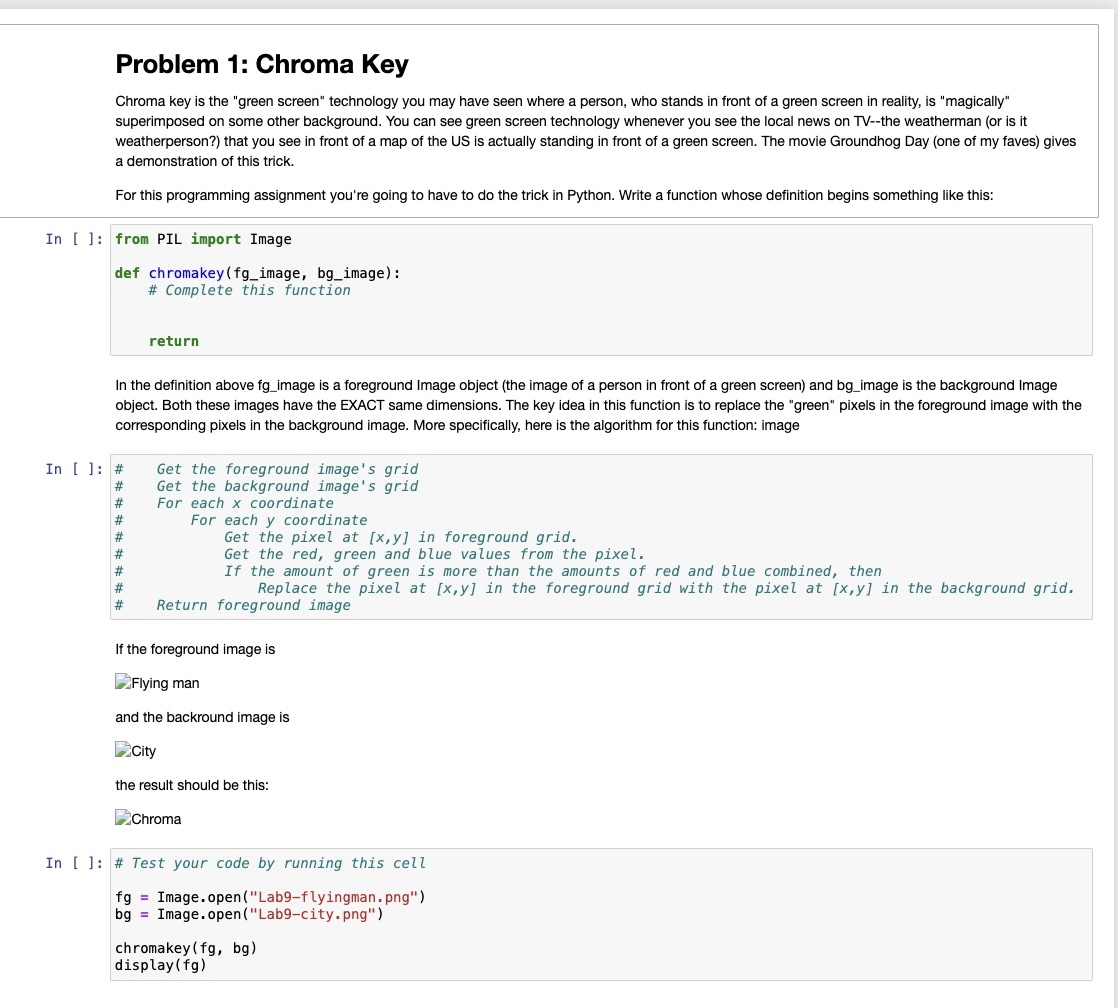 Solved Problem 1: Chroma KeyChroma key is the "green screen" | Chegg.com