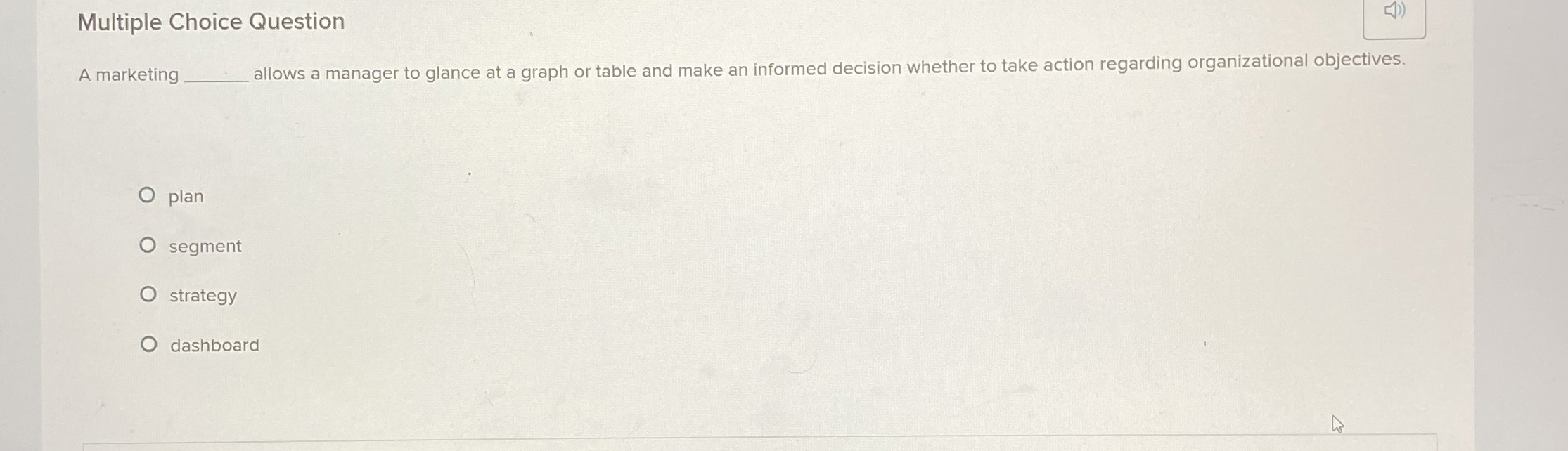 Solved Multiple Choice QuestionA marketing q, ﻿allows a | Chegg.com