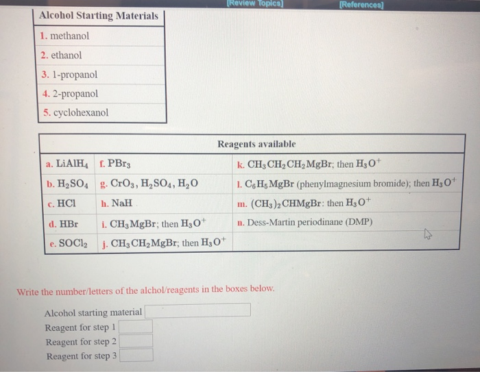 Solved [Review Topics] Specify the reagent you would use in | Chegg.com
