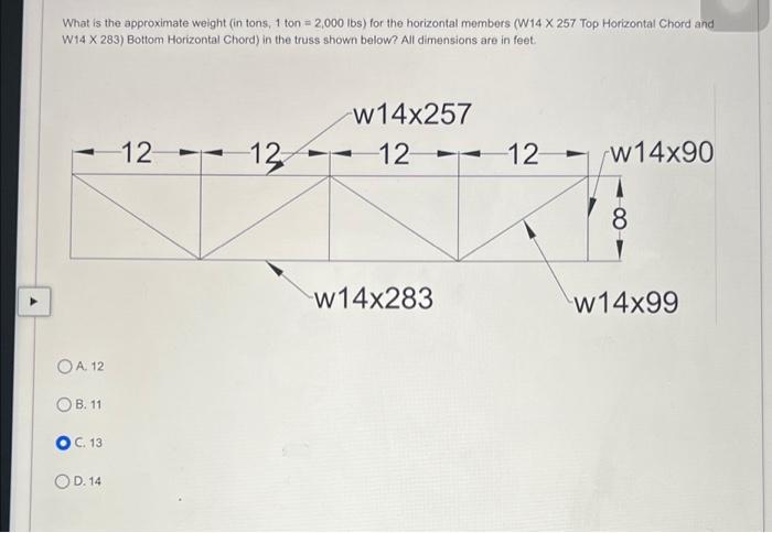 Solved What is the approximate weight (in tons, 1 ton = | Chegg.com