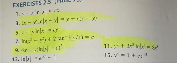 Solved other members of the fam EXERCISES 2.5 Each DE in | Chegg.com
