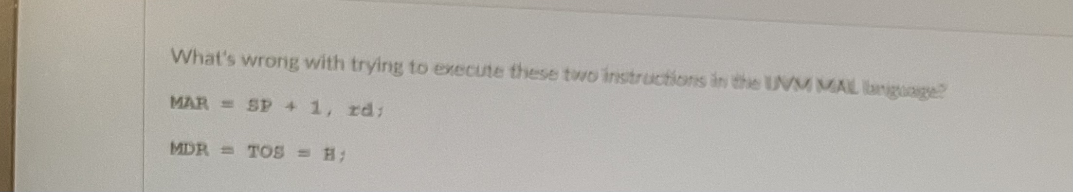 Solved What's wrong with trying to erecule these two | Chegg.com