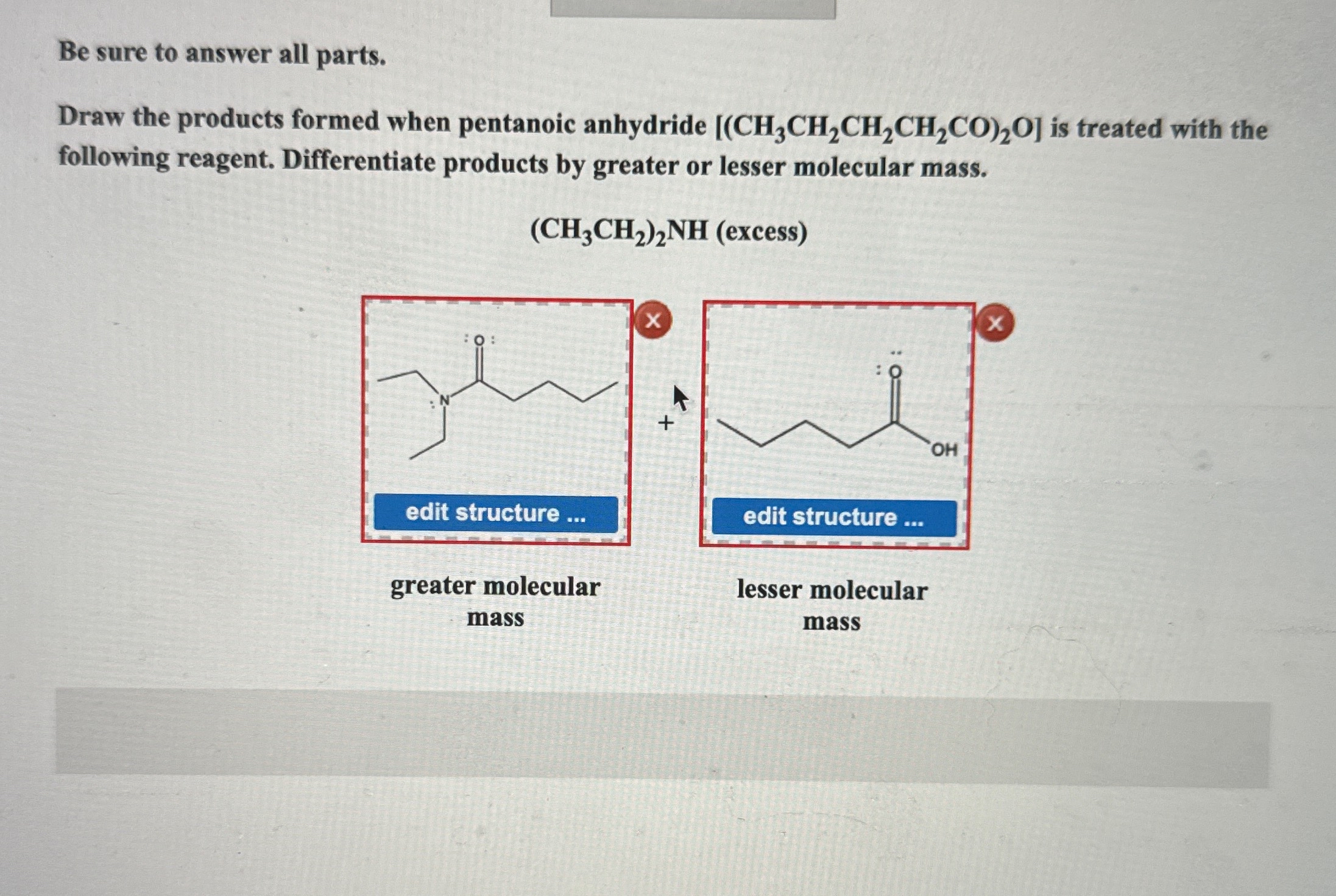 Solved Be sure to answer all parts.Draw the products formed | Chegg.com