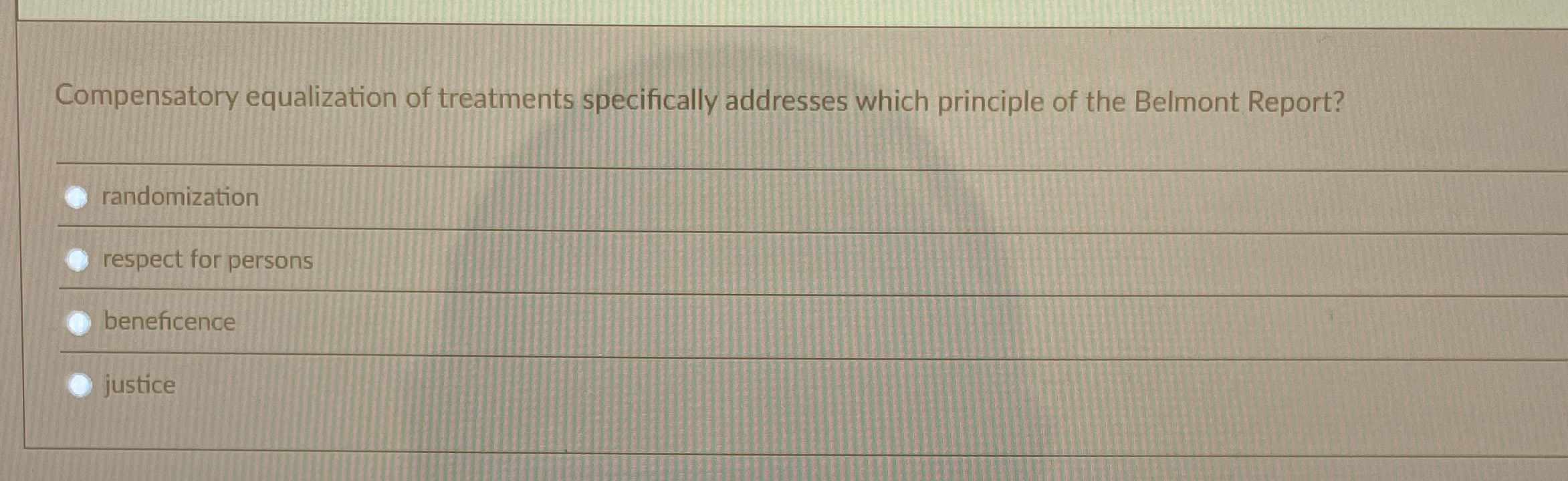 Solved Compensatory equalization of treatments specifically | Chegg.com
