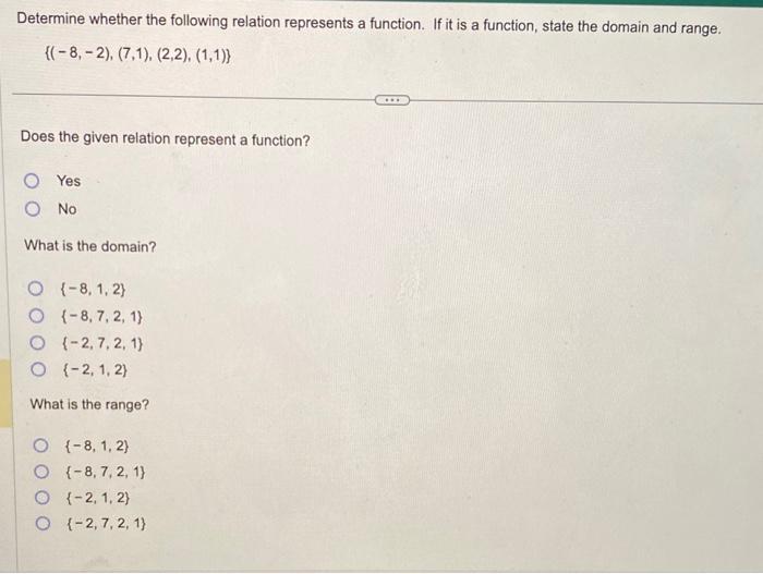 Determine whether the following relation represents a | Chegg.com