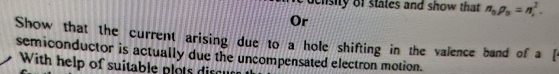Solved Show that the current arising due to a hole shifting | Chegg.com