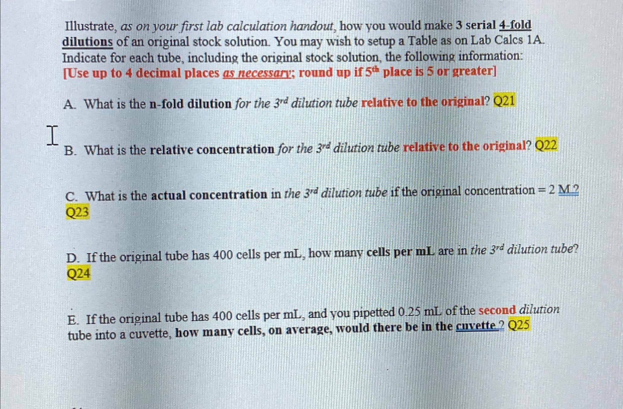 Solved Illustrate, as on your first lab calculation handout, | Chegg.com