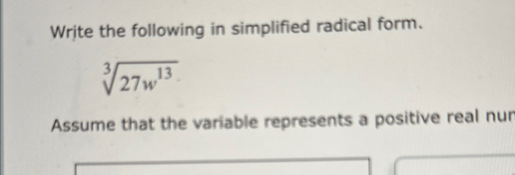 Solved Write the following in simplified radical | Chegg.com