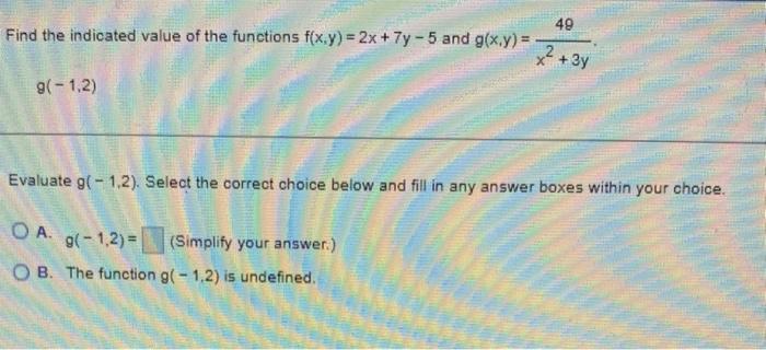 Solved Find the indicated value of the functions | Chegg.com