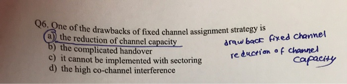 06. One of the drawbacks of fixed channel assignment | Chegg.com