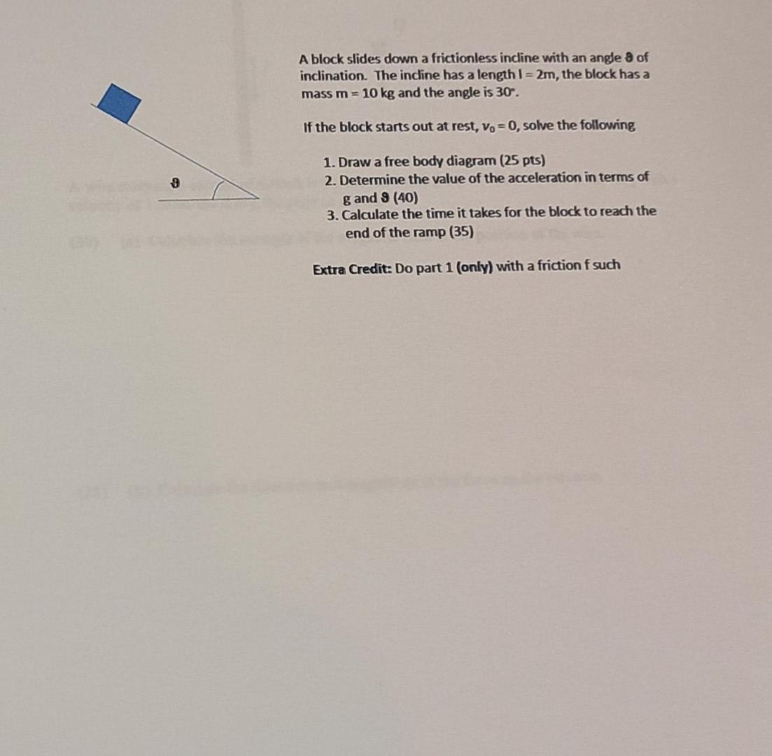 Solved A block slides down a frictionless incline with an | Chegg.com