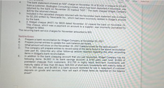 the cash balance per the books of widget company is | Chegg.com