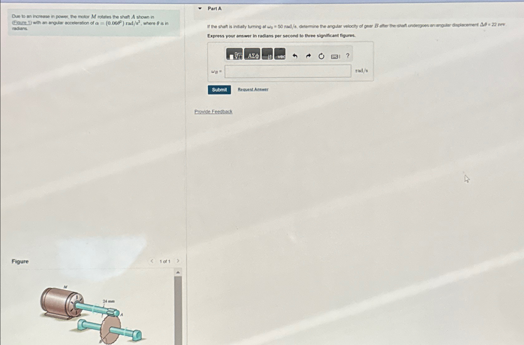 Solved Due to an increase in power, the motor M ﻿rotates the | Chegg.com